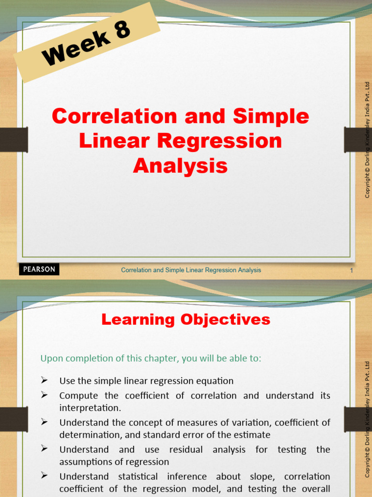 Correlation & Simple Linear Regression | PDF | Regression Analysis ... Correlation & Simple Linear Regression | PDF | Regression Analysis ...