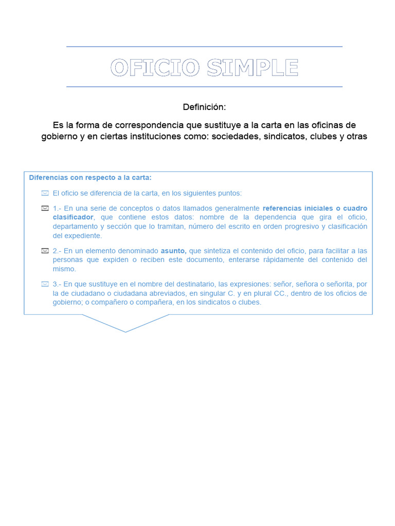 Resumen Oficio Simple | PDF