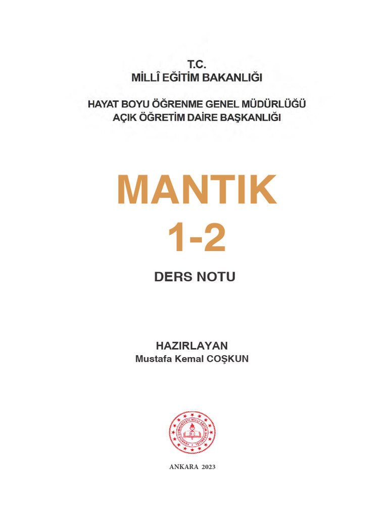Mantık 1-2 | PDF