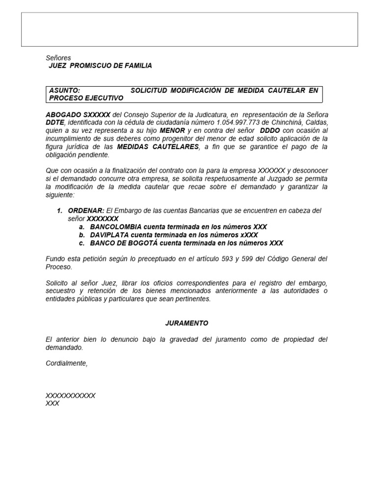 Modelo Medida Cautelar | PDF