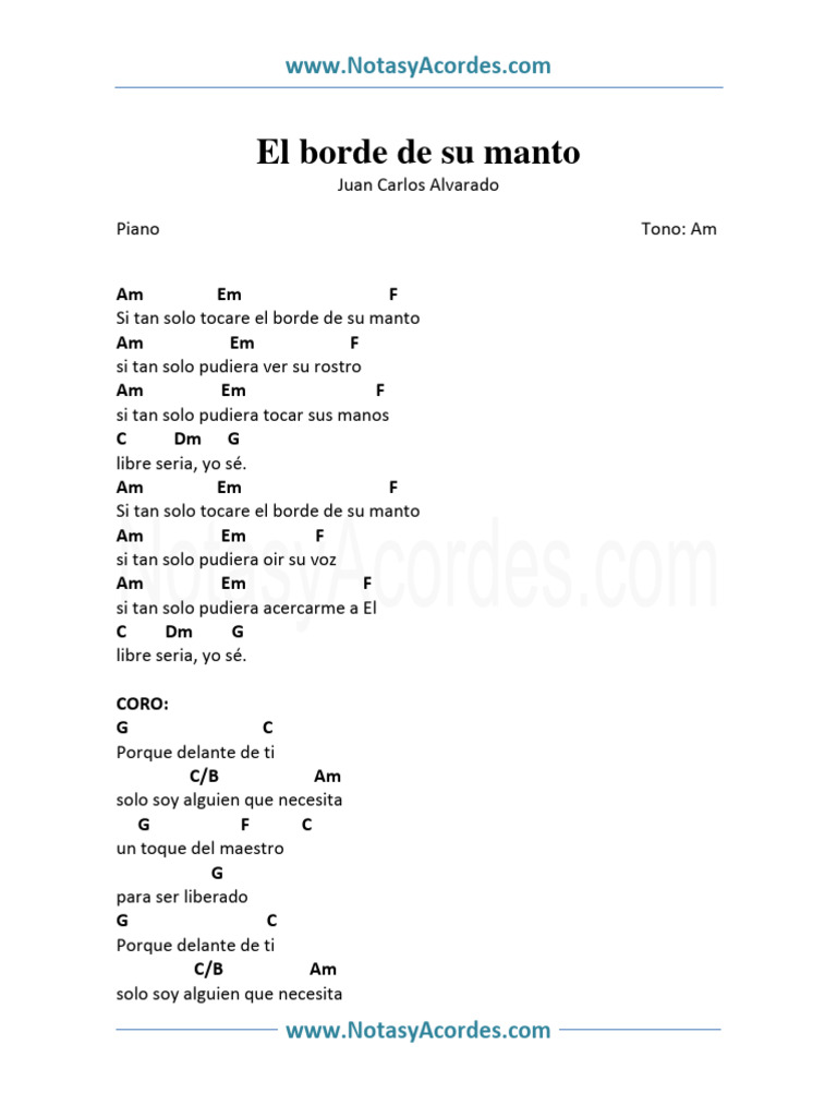 El Borde de Su Manto Juan Carlos Alvarado | PDF