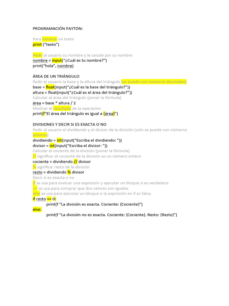 Programación Payton | PDF | División (Matemáticas) | Triángulo