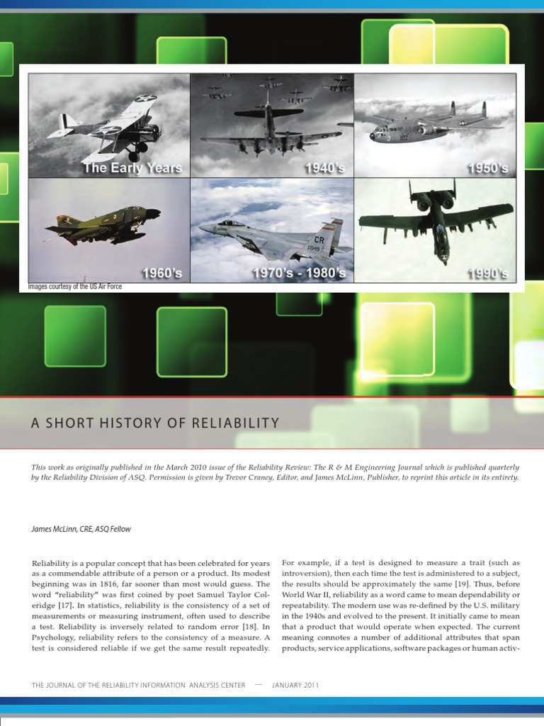 A Short History of Reliability | Download Free PDF | Reliability ...
