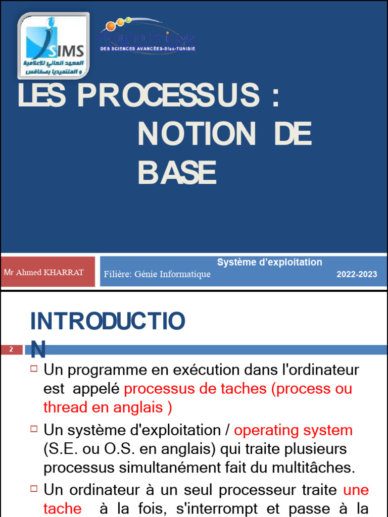 Partie 6 Chapitre 5 Les Processus | PDF | Microprocesseur multi-cœur | Microprocesseur