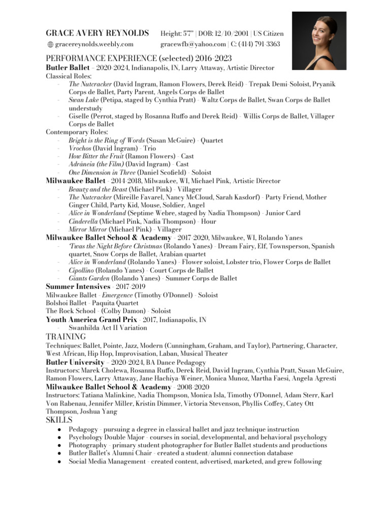 Dance Resume | PDF