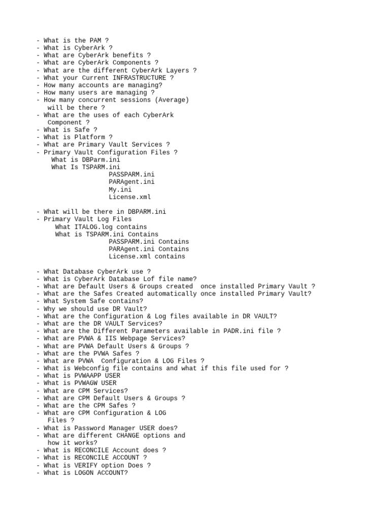CyberArk PAM Questions - 1 | PDF | Load Balancing (Computing) | Password