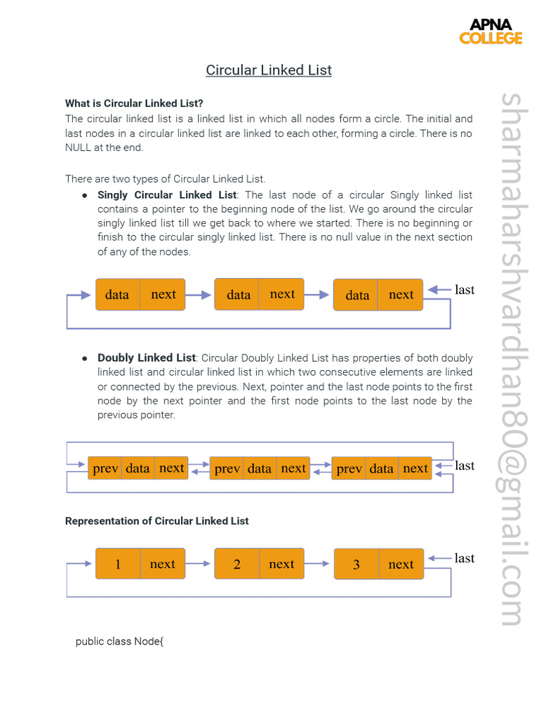 Circular LInked List | PDF | Pointer (Computer Programming ... Circular LInked List | PDF | Pointer (Computer Programming ...
