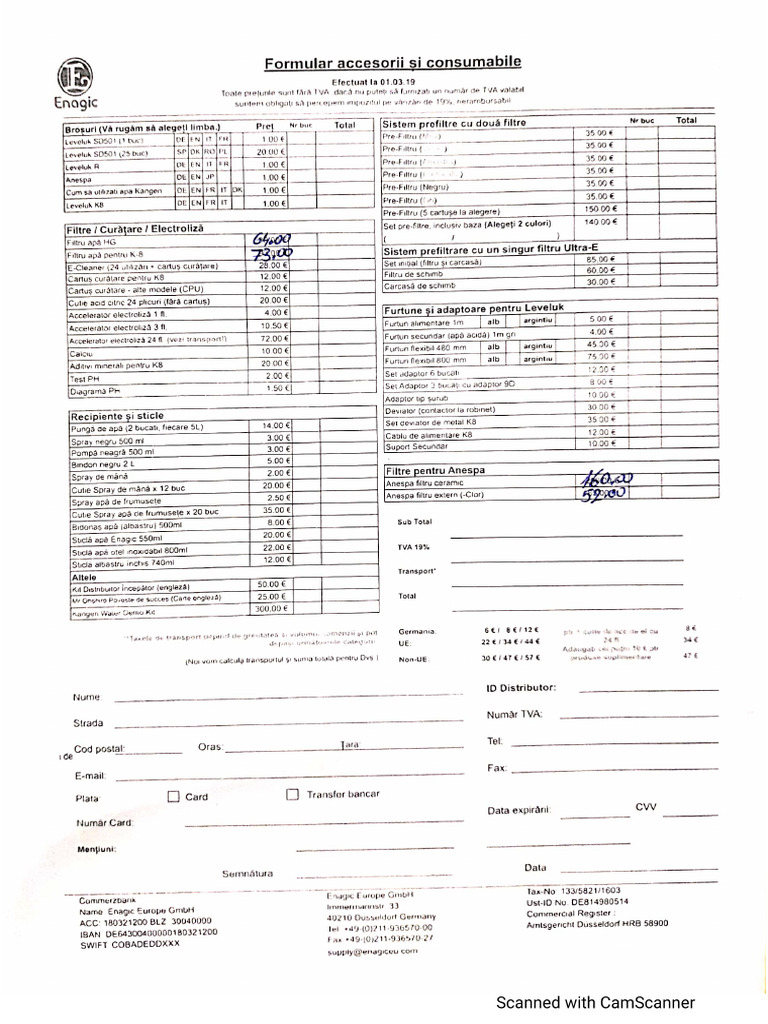 Formular Comanda Accesorii | PDF