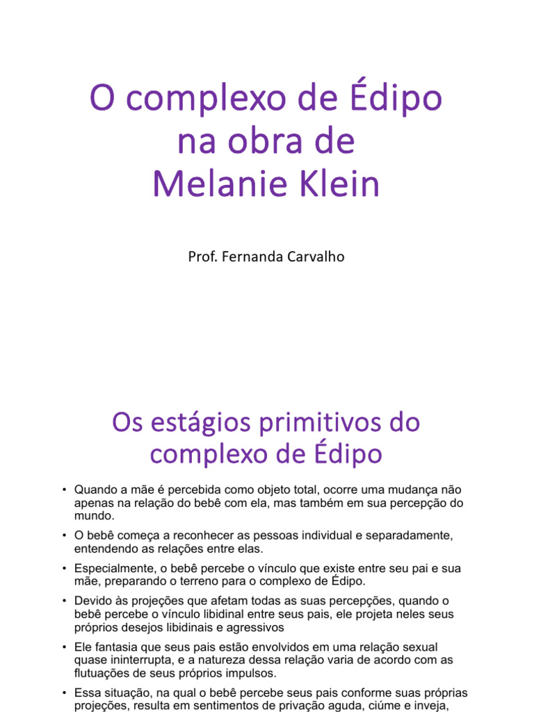 Complexo de Édipo em Klein | PDF | Complexo de Édipo | Relacionamento interpessoal
