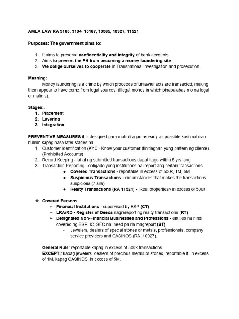 Amla Report | PDF | Money Laundering | Criminal Law