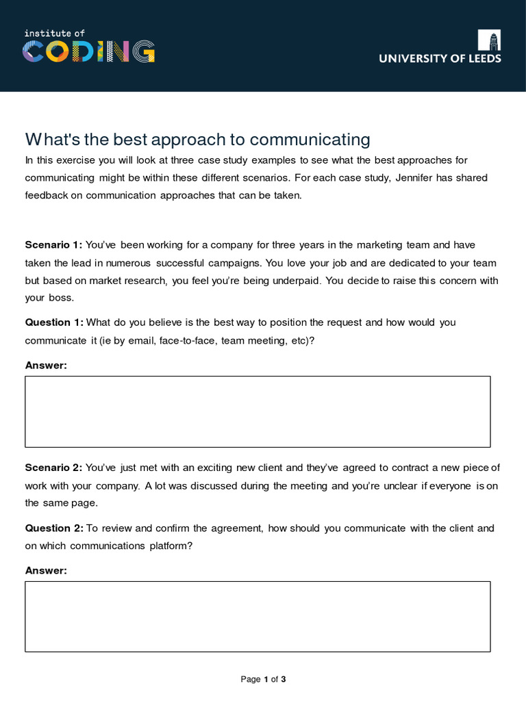 1.12 What S The Best Approach To Communicating | PDF | Linked In ...