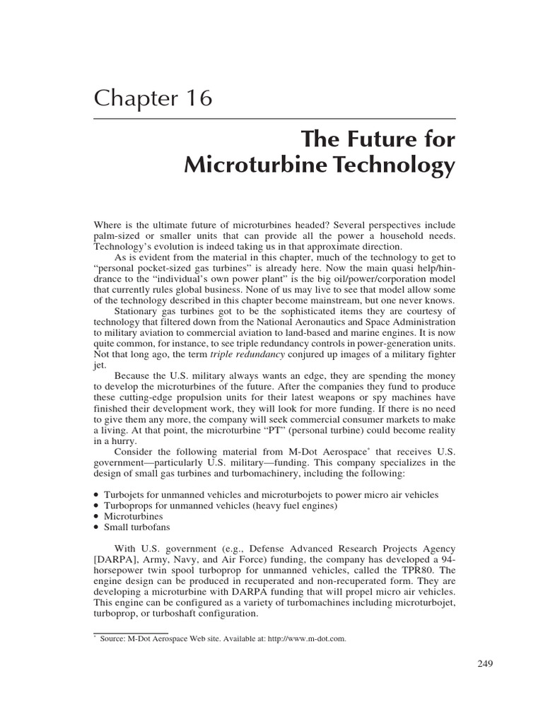 Chapter 16 - The Future For Microturbine Technology | PDF | Gas Turbine ...