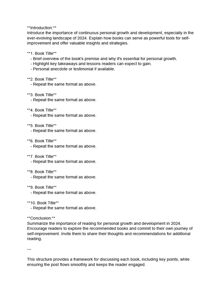 10 Must-Read Books For Personal Growth and Development in 2024 | PDF