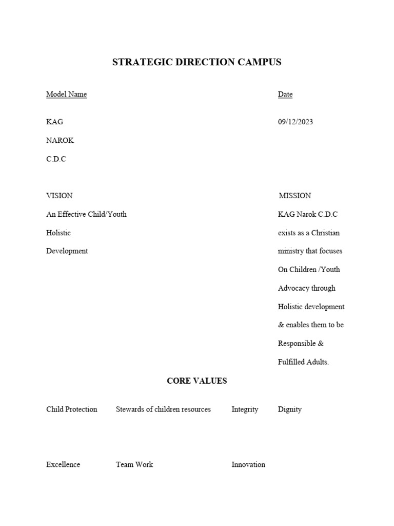 Strategic Direction Campus | PDF