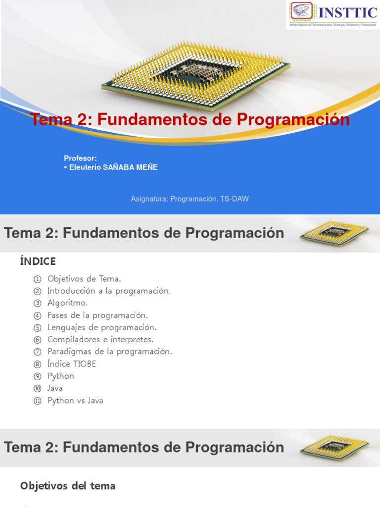 Tema 2. Fundamentos de Programación | PDF | Programación de computadoras | Lenguaje de programación