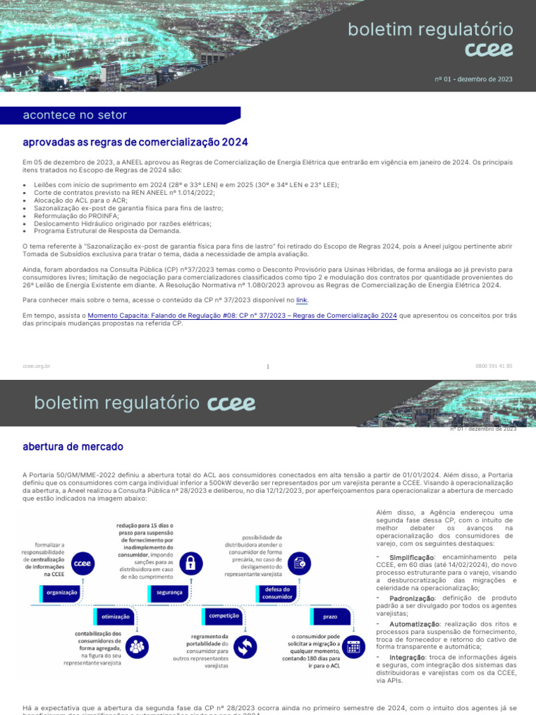 Boletim Regulatorio Ccee Dez-23 | PDF