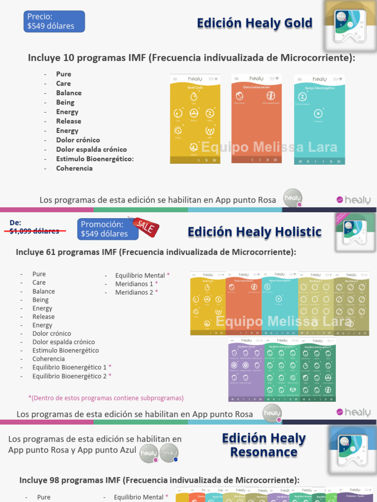 Ediciones Healy: Programas y Precios | PDF