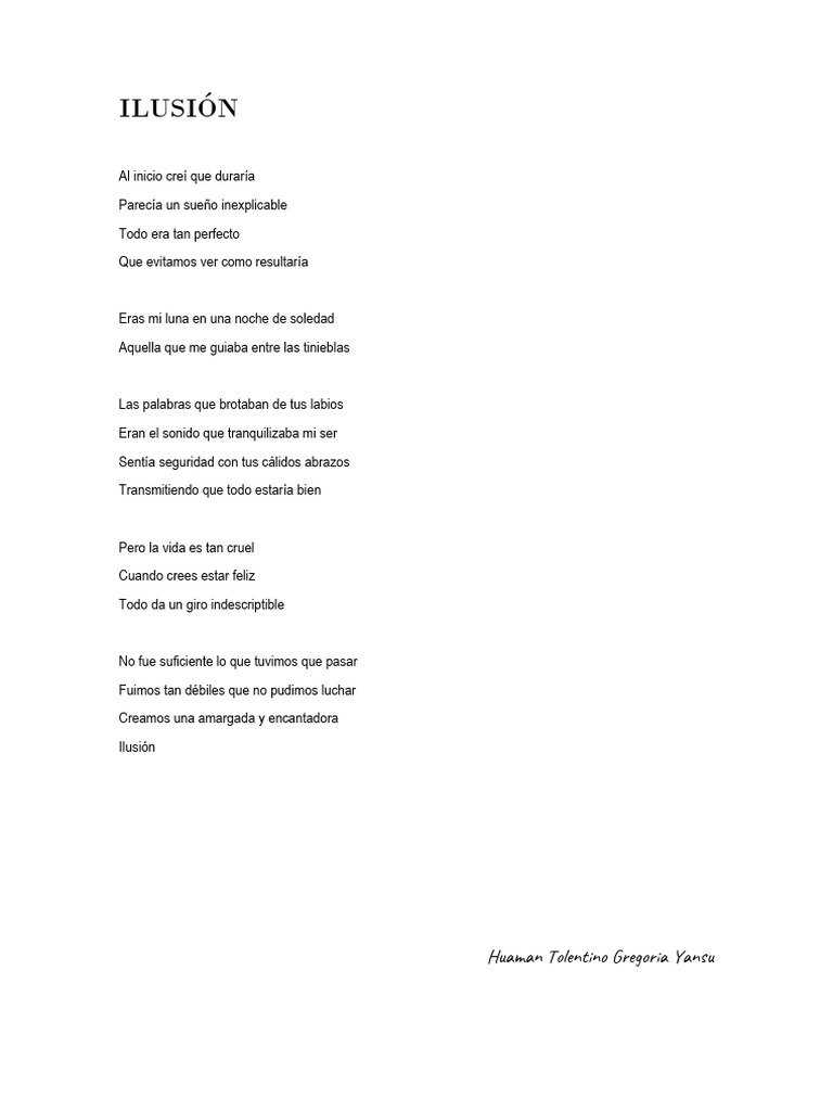 Ilusión - Poema | PDF
