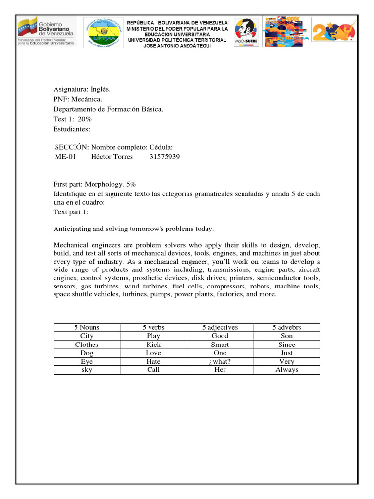 Ingles | PDF | Mechanical Engineering | Engineering