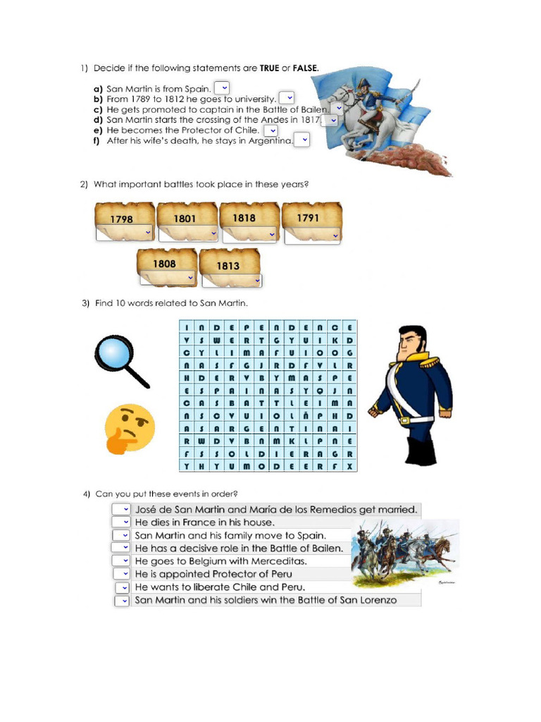 San Martin Worksheet | PDF