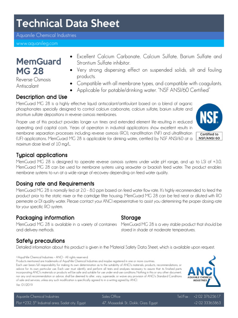 MemGuard MG28 - TDS | PDF