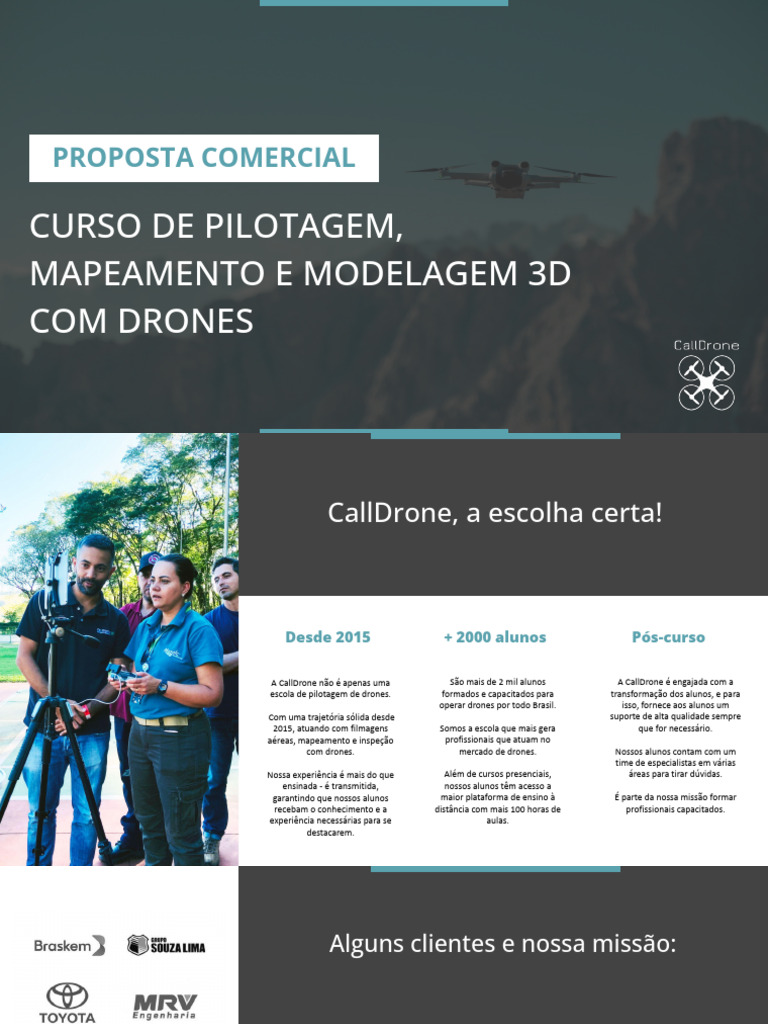 Proposta Comercial Curso de Pilotagem e Mapeamento Com Drone1 | PDF | Veículo aéreo não ...