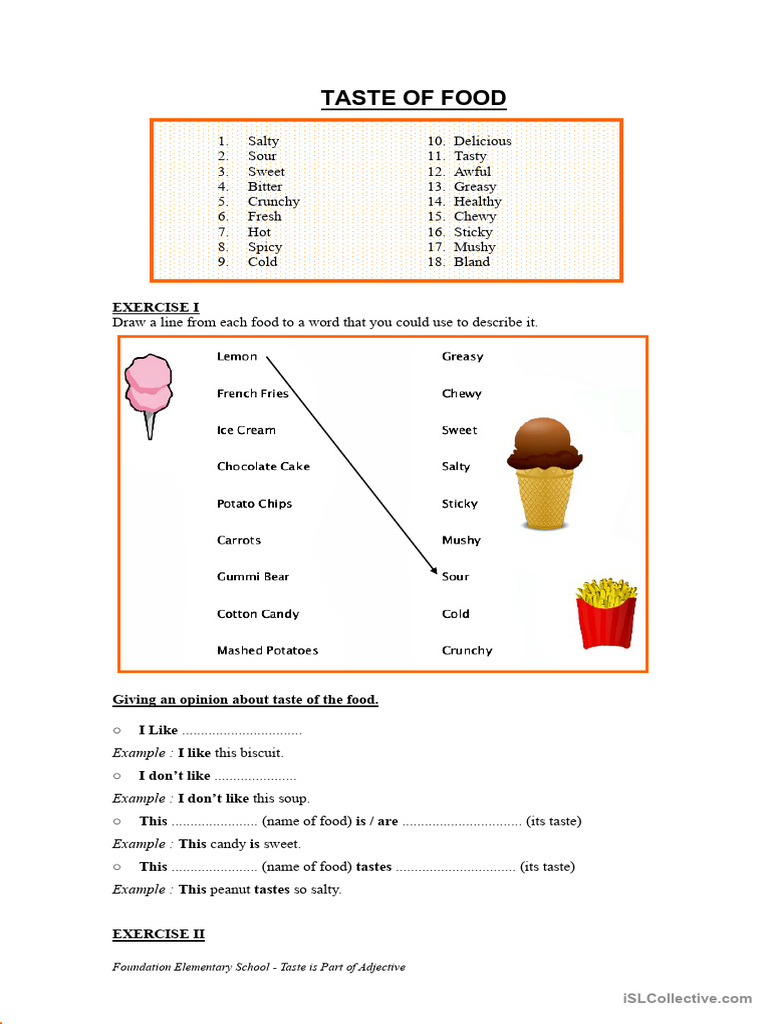 Taste of Food | PDF | Taste | Western Cuisine