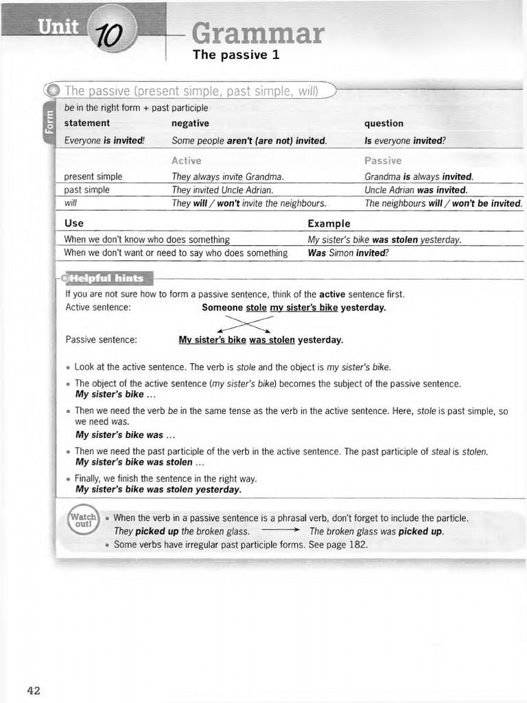 Passive Voice From Destination B1 | PDF | Verb | Semantic Units