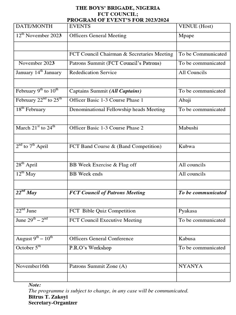 FCT COUNCIL PROGRAM 2024 Correct | PDF