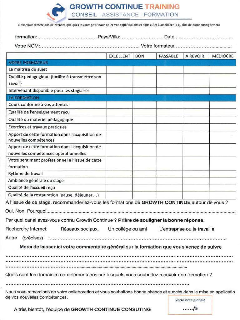 Fiche D Évaluation | PDF