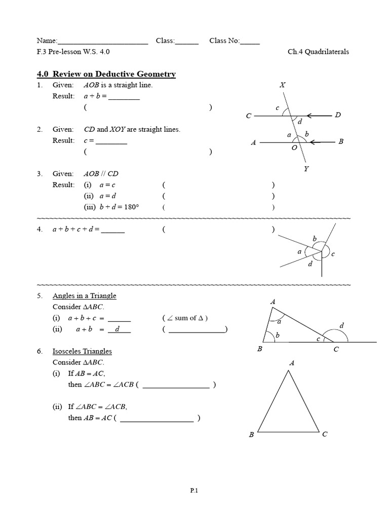 Chapter 4 Note Student 4.0 | PDF | Triangle | Line (Geometry)
