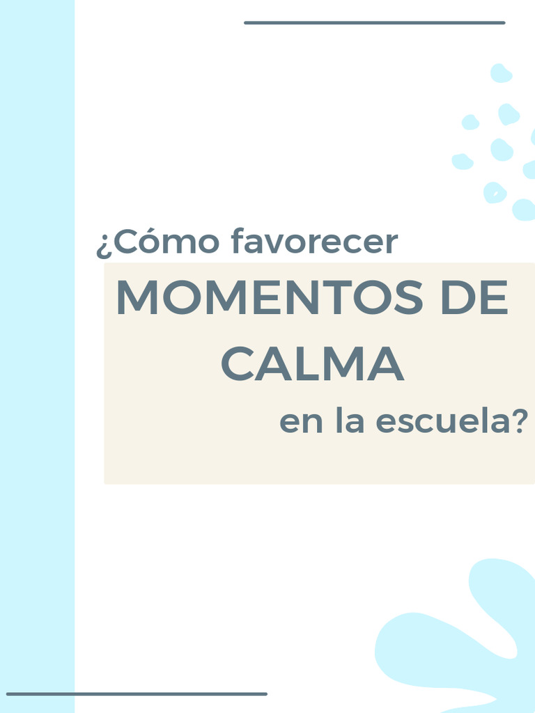 Estrategias para Momentos de Calma Escolar | PDF