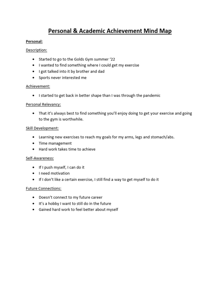 Personal Achievement Mindmap | PDF