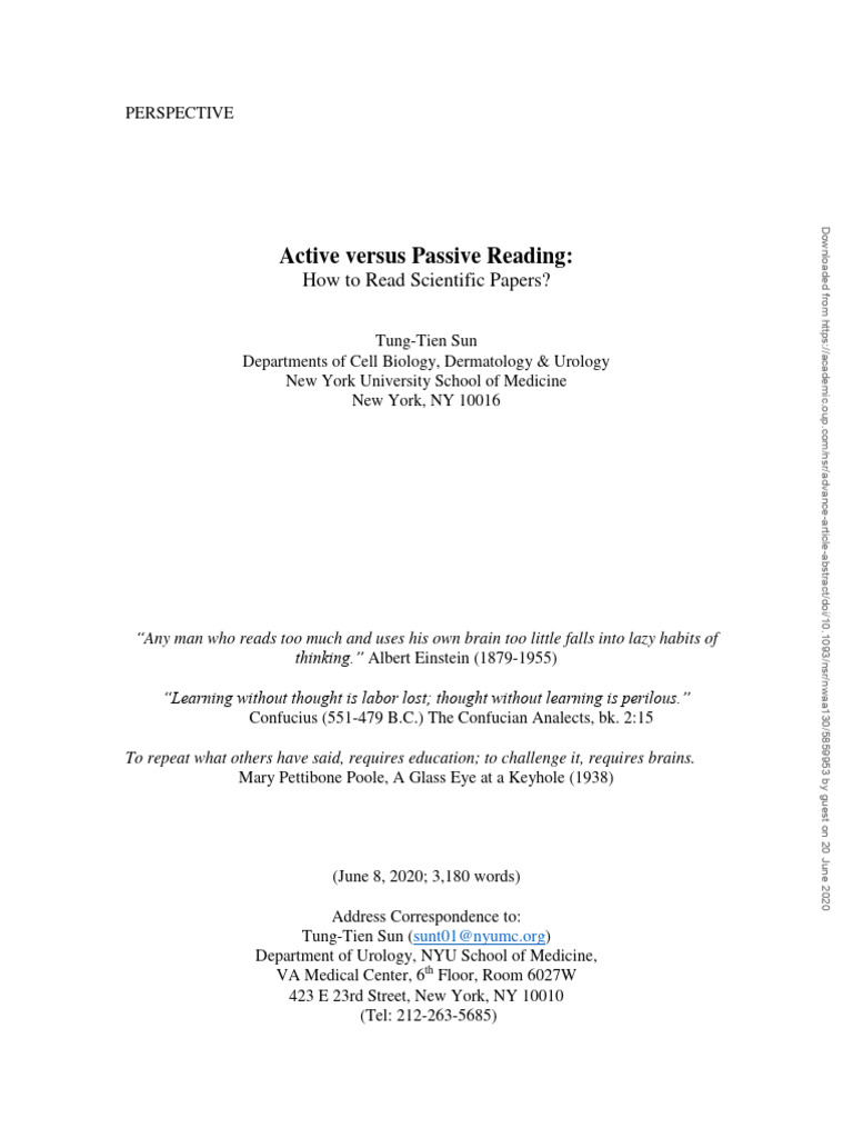 Lectura Pasiva Vs Activa | PDF | Understanding | Abstract (Summary)