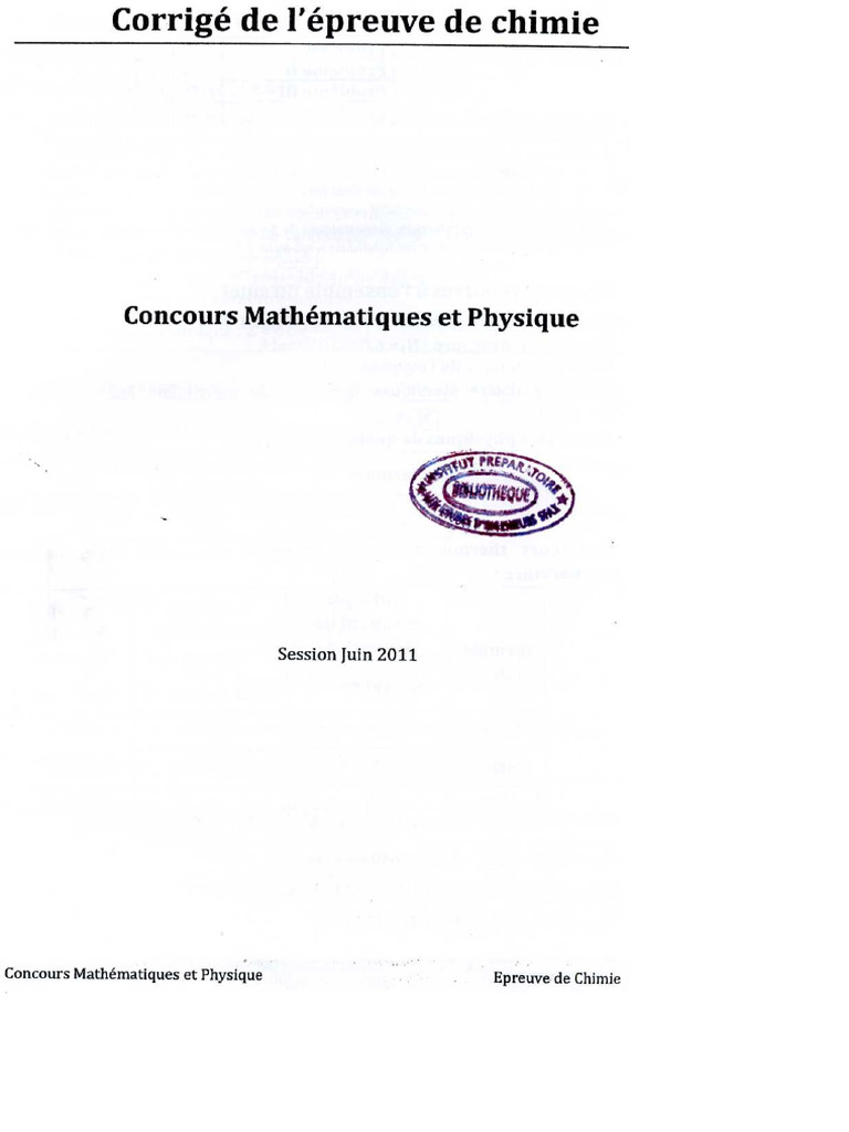 2011 MP Chimie Corr | PDF