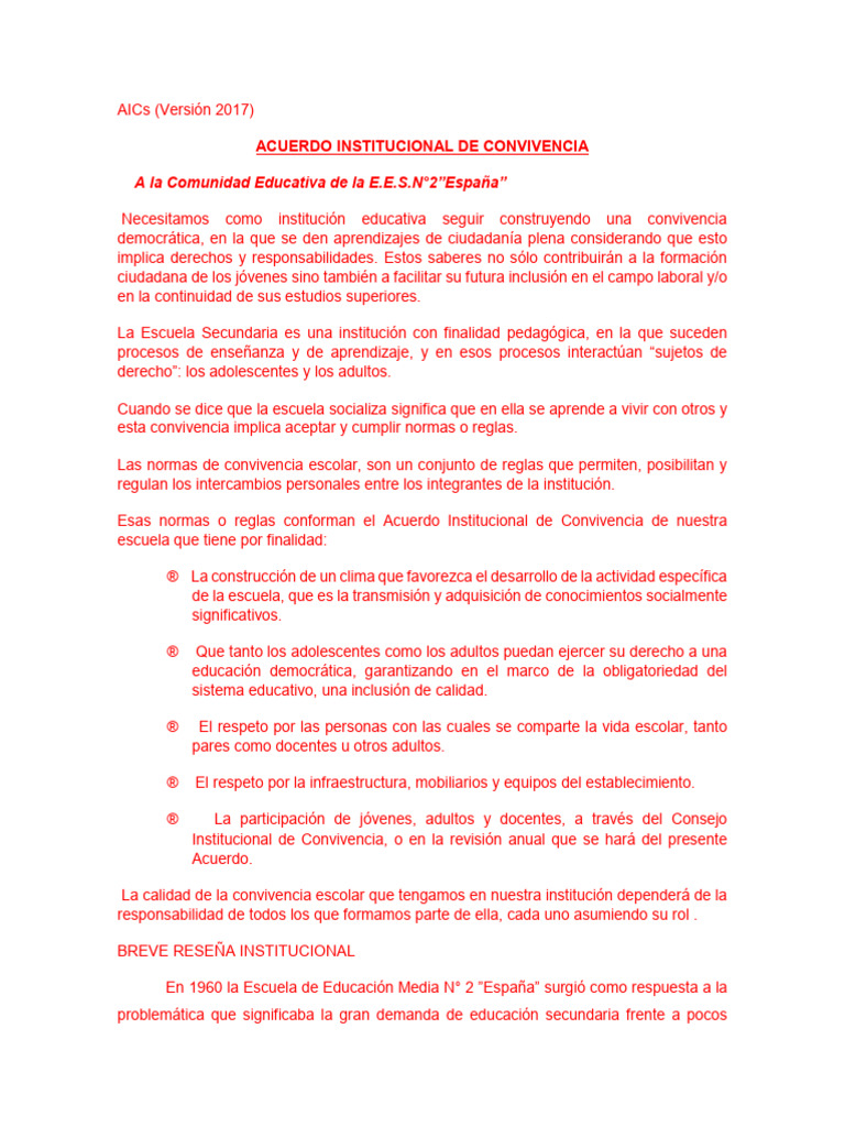 AICs Versión 2017 | PDF | Inclusión (Educación) | Enseñando