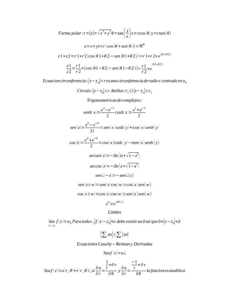 Fórmulas Complejas y Ecuaciones | PDF | Geometría Elemental | Geometría ...