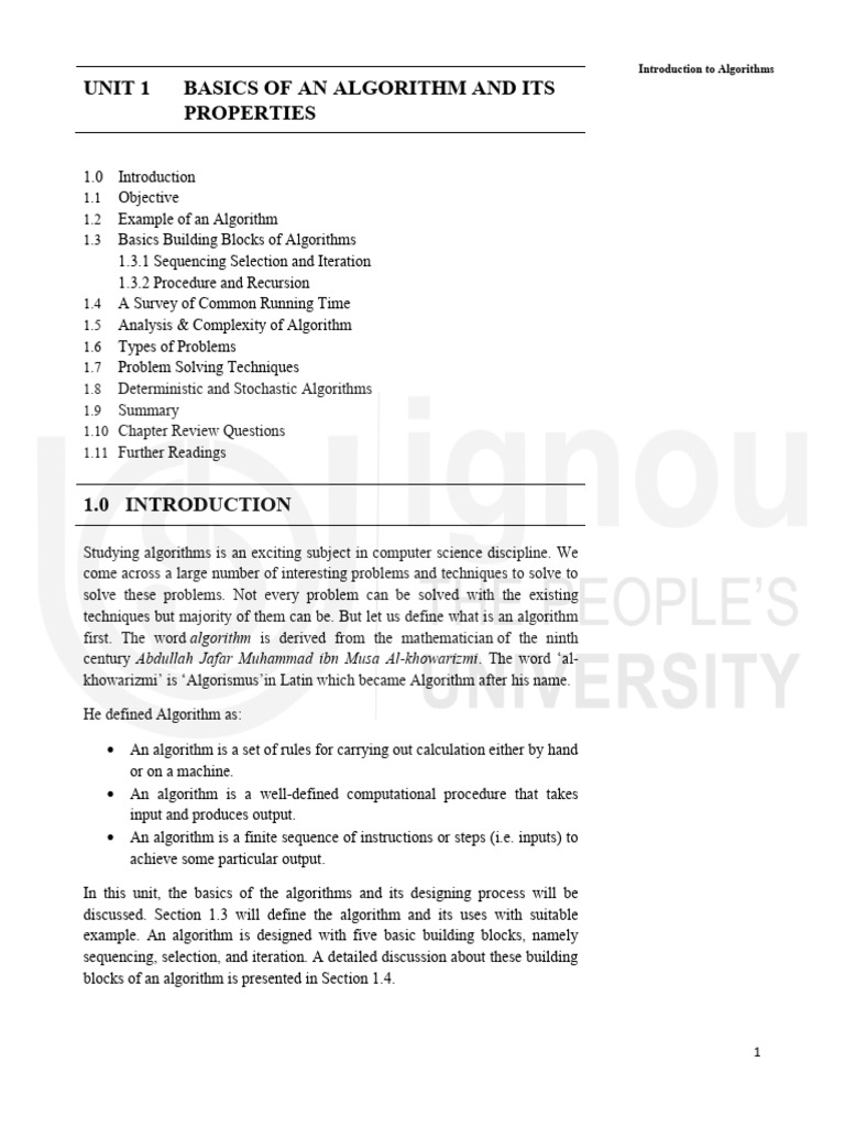 Block 1 | PDF | Algorithms | Computational Complexity Theory