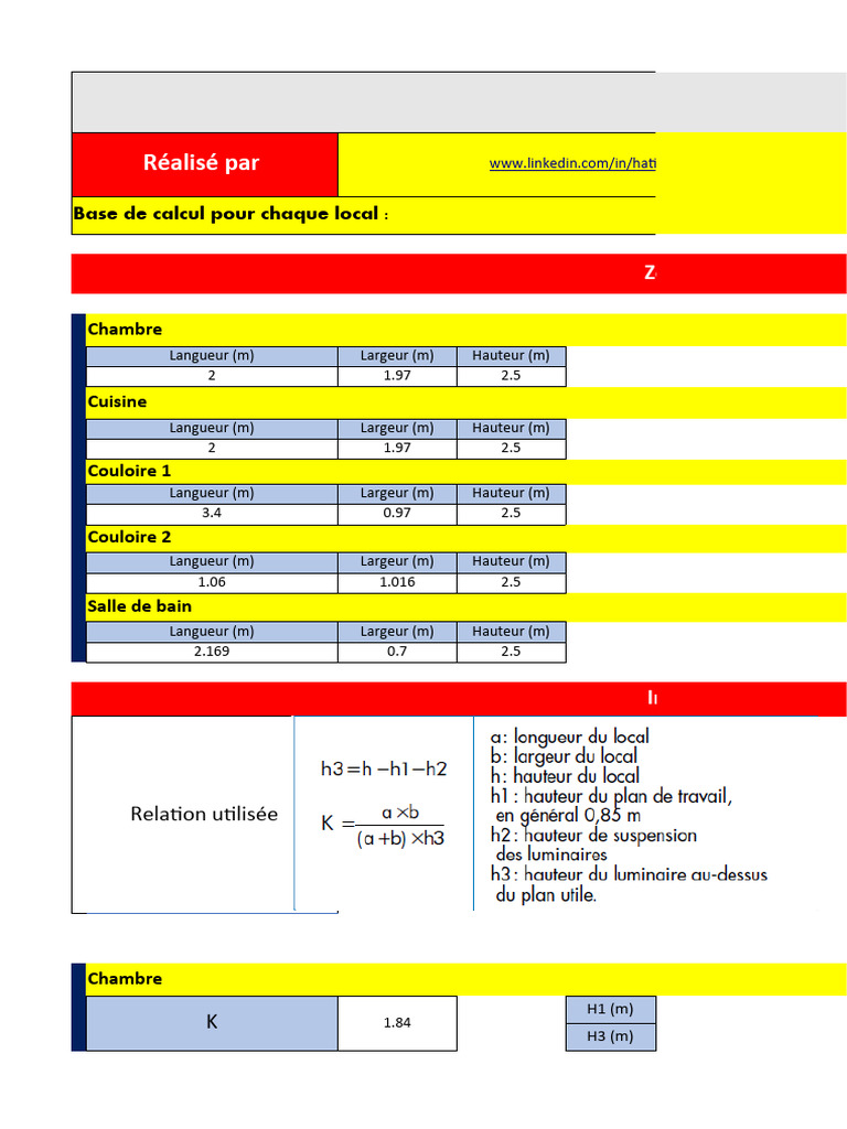 Dimensionnement Déclairage Par La Méthode de L'utilance | PDF