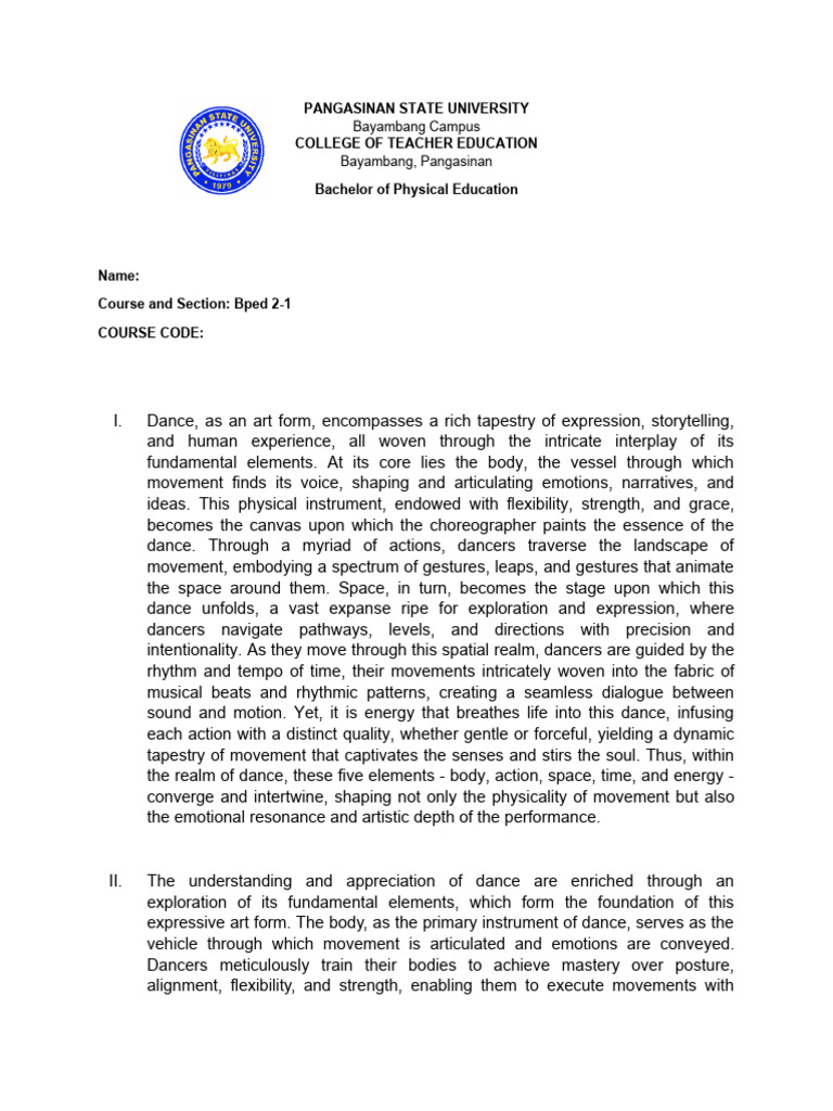 Understanding Dance's Fundamental Elements | PDF | Dances | Rhythm