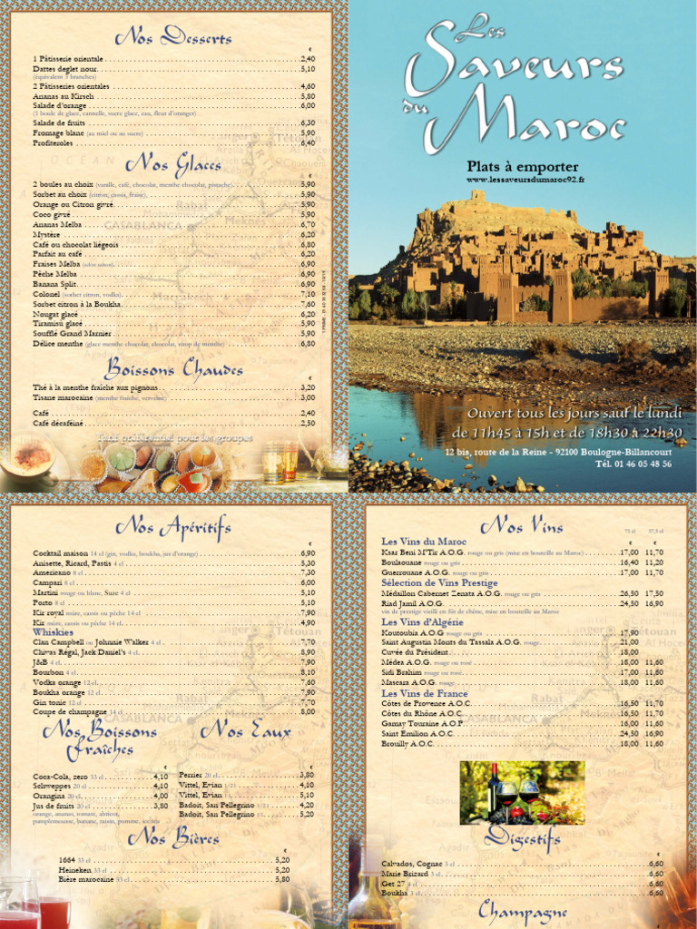 Menu 2 LES SAVEURS DU MAROC | PDF