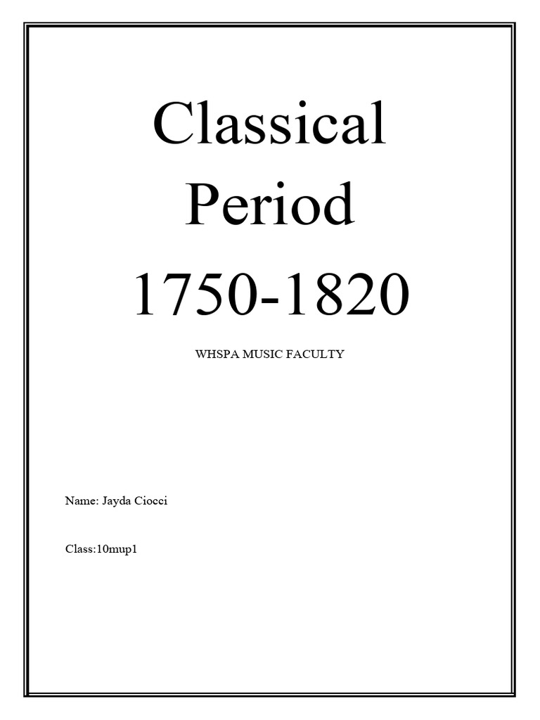 Music - Classical Period | PDF
