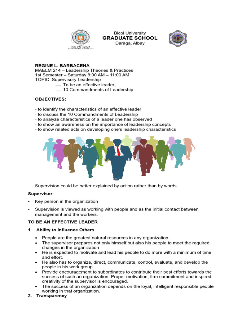 Effective Supervisory Leadership Guide | PDF | Leadership ...