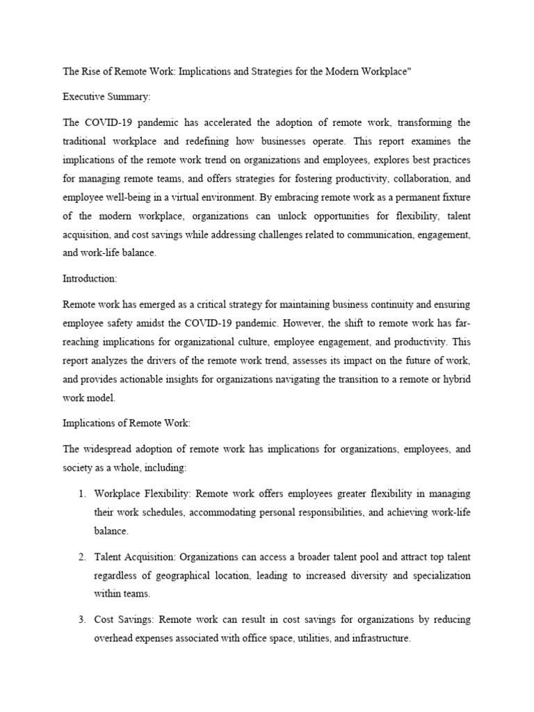 The Rise of Remote Work | PDF