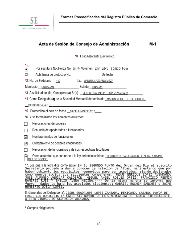 Formas Precodificadas Registro Comercio | PDF | Sociedad de ...