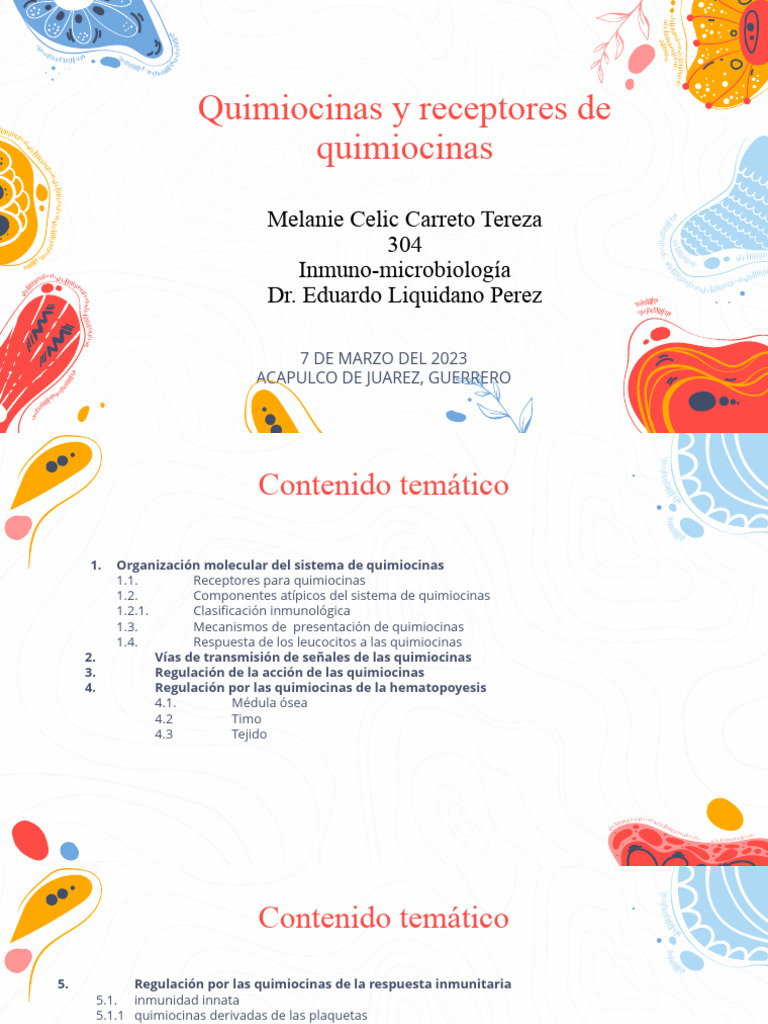 Quimiocinas y Receptores de Quimiocinas- Melanie Celic Carreto Tereza ...