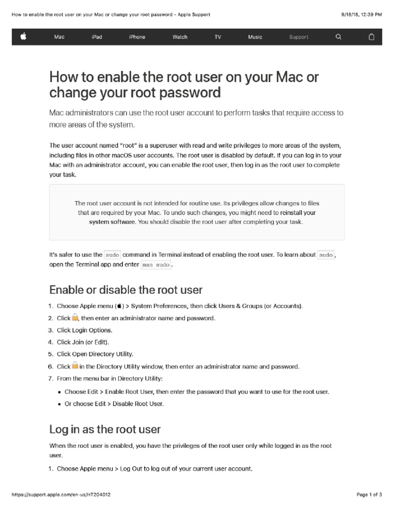 How To Enable The Root User On Your Mac or Change Your Root Password ...