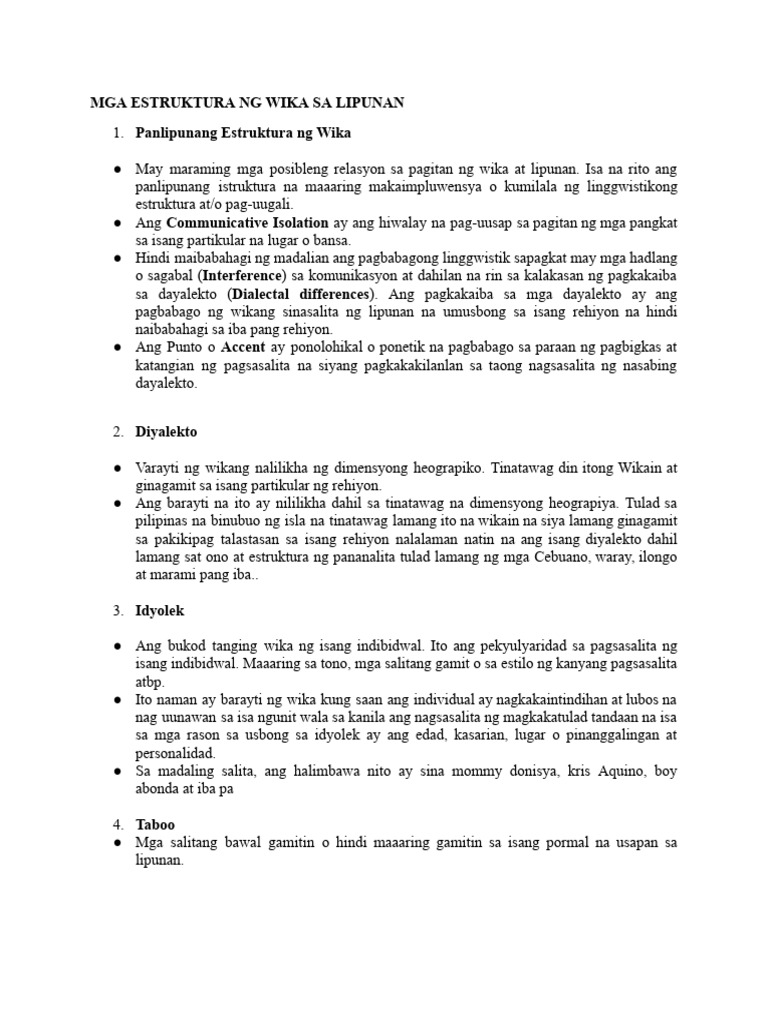 Estruktura NG Wika Sa Lipunan | PDF Estruktura NG Wika Sa Lipunan | PDF
