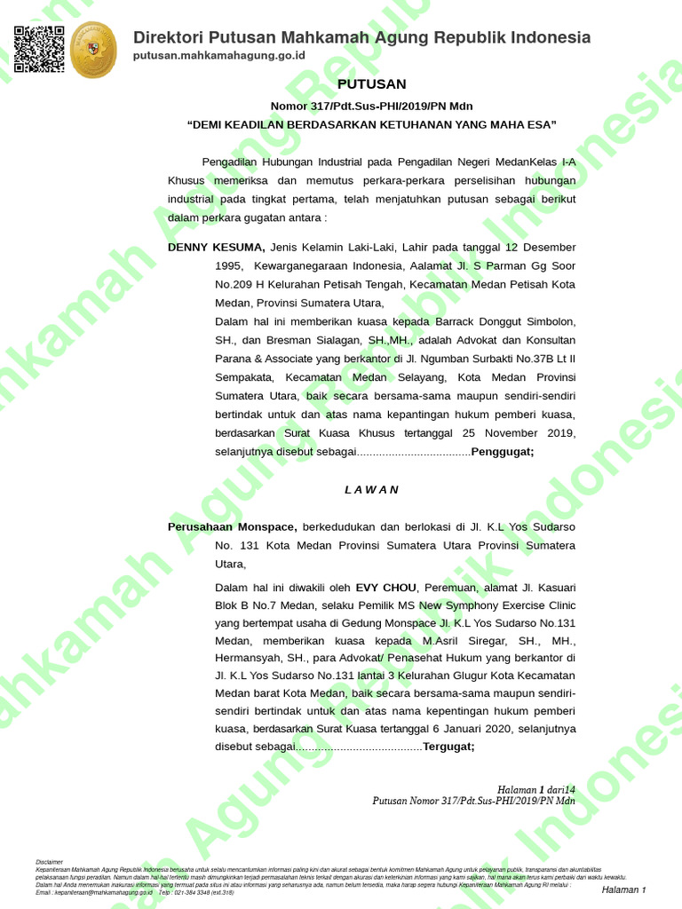 Putusan 317 PDT - Sus-Phi 2019 PN MDN 20220325 | PDF
