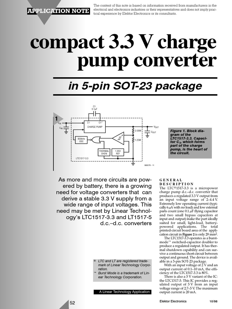 Compact 3.3 V Charge Pump Converter: in 5-Pin SOT-23 Package | PDF